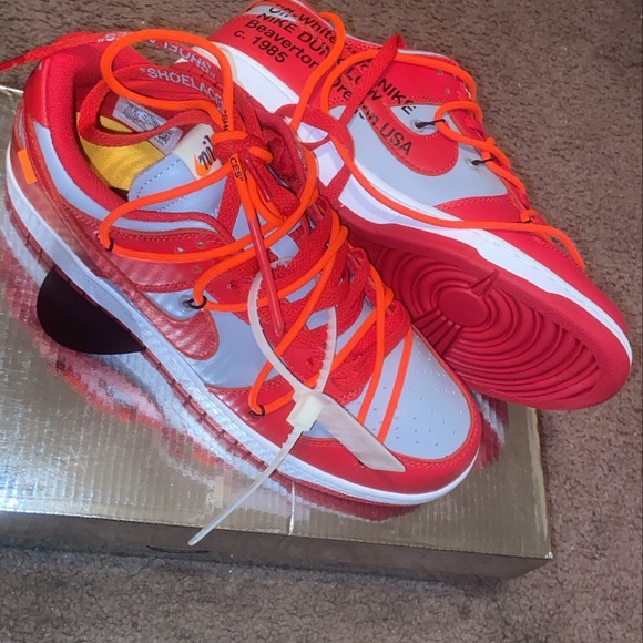 Off-White | Shoes | Nike Dunk Low Offwhite University Red | Poshmark